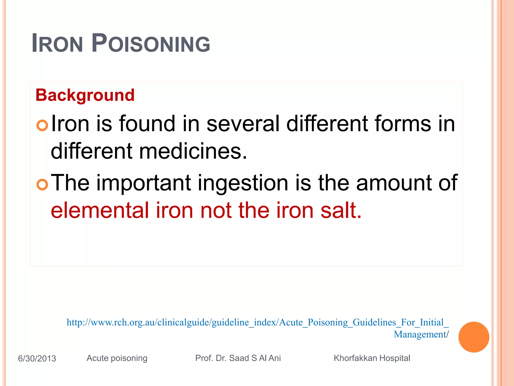 Acute poisoning guidelines for initial management | PPTX