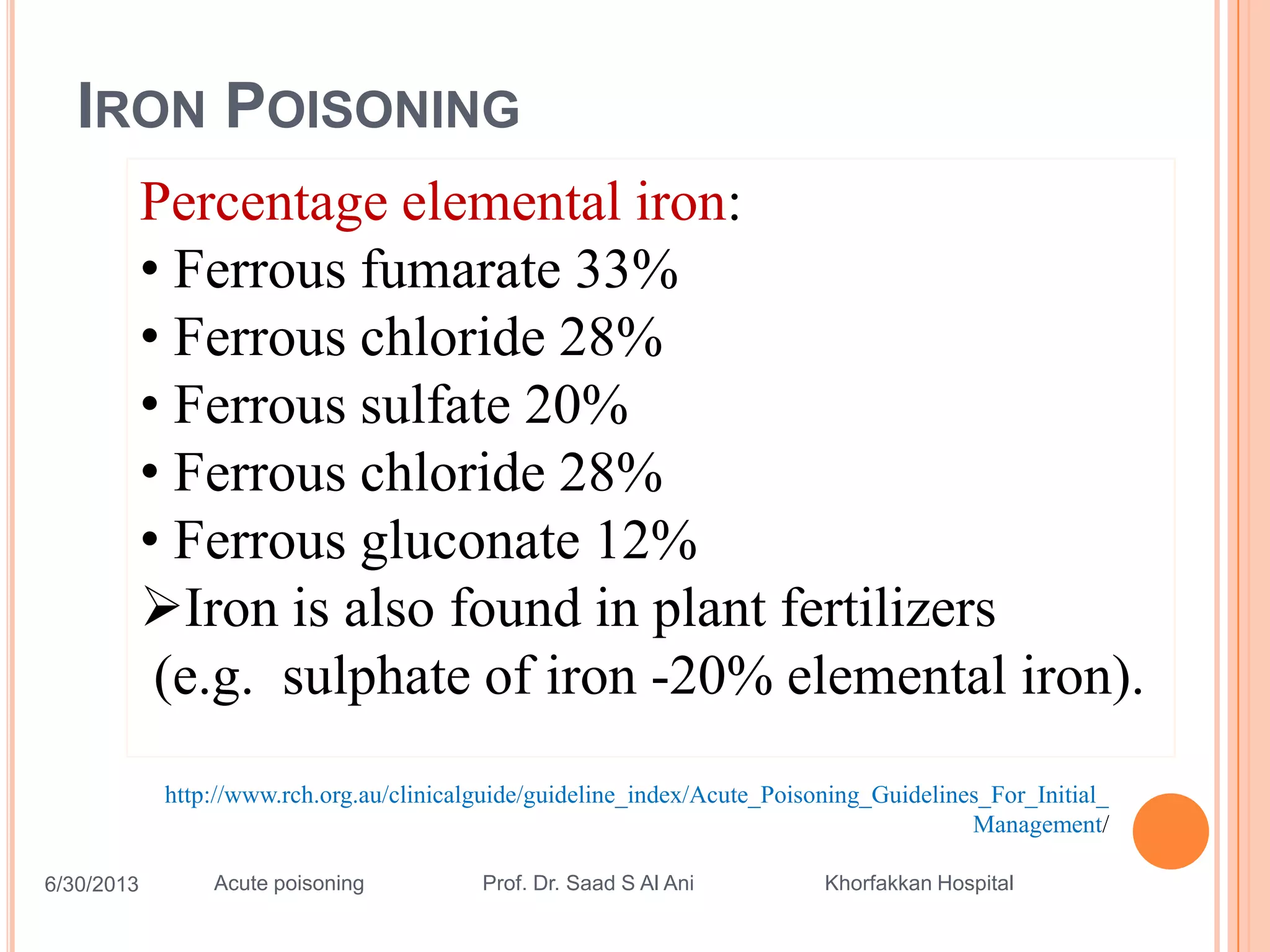 Acute poisoning guidelines for initial management | PPTX