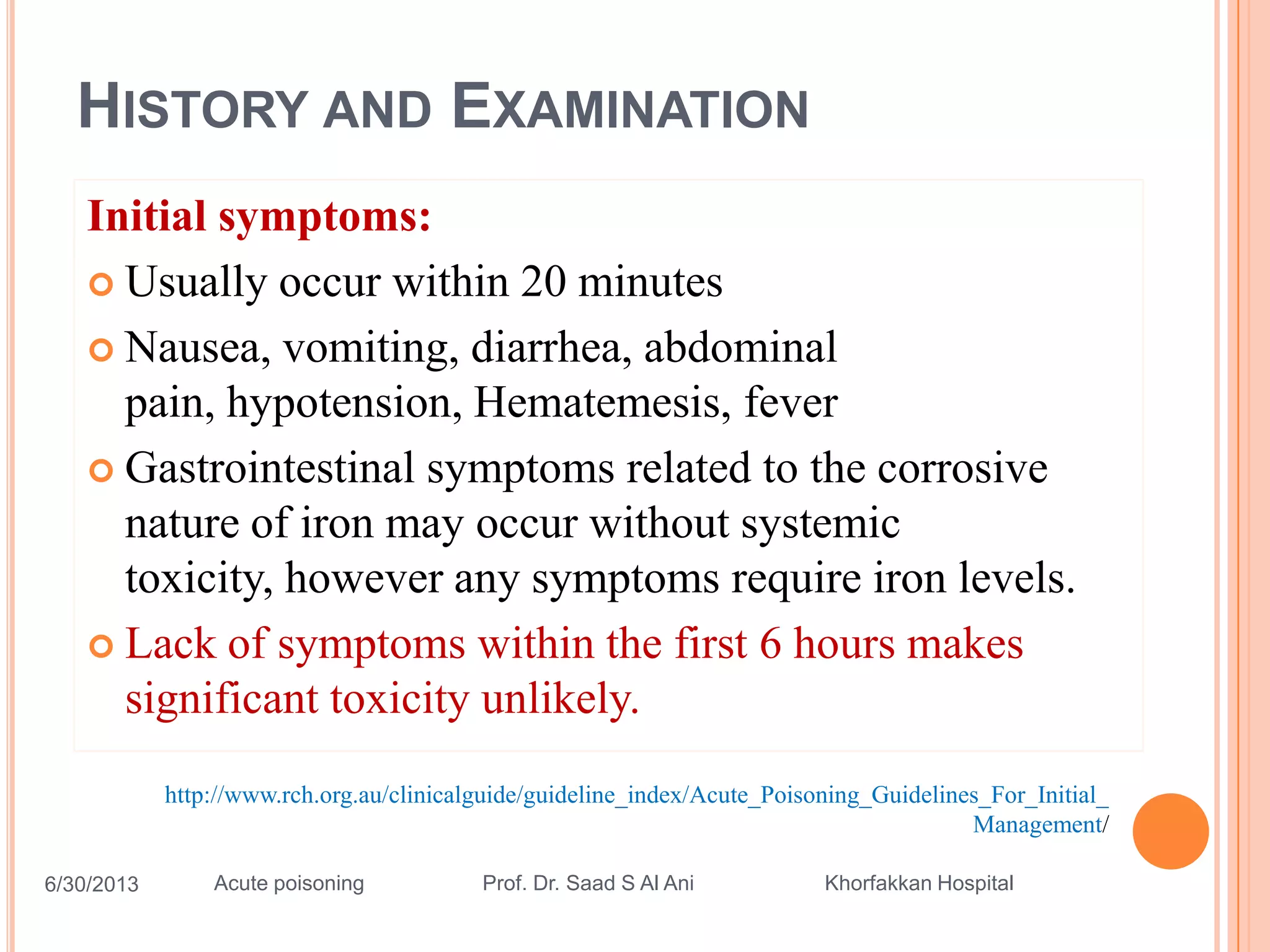 Acute poisoning guidelines for initial management | PPTX