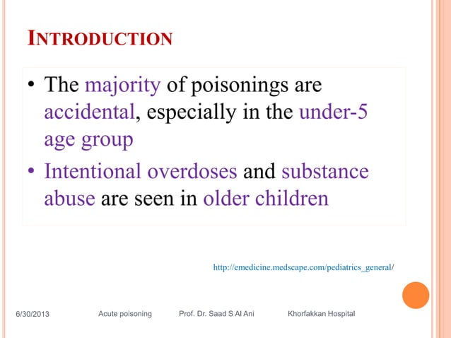 Acute poisoning guidelines for initial management | PPTX