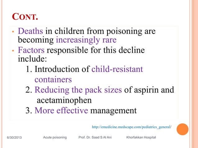 Acute poisoning guidelines for initial management | PPTX