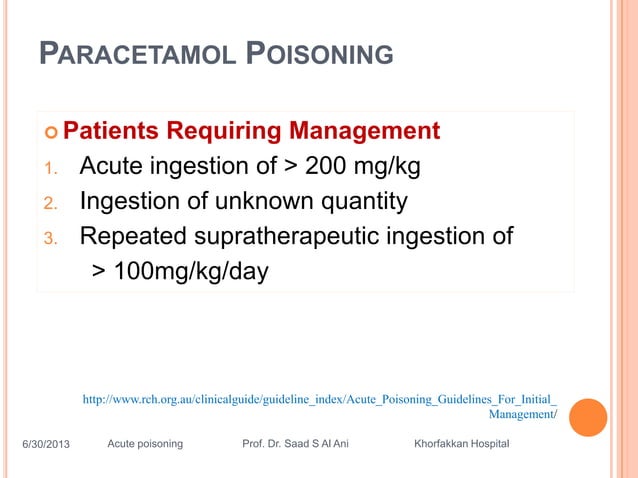 Acute poisoning guidelines for initial management | PPTX