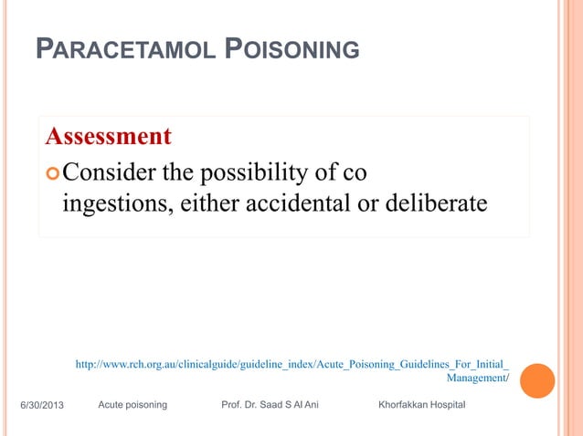 Acute poisoning guidelines for initial management | PPTX