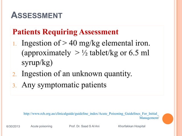 Acute poisoning guidelines for initial management | PPTX