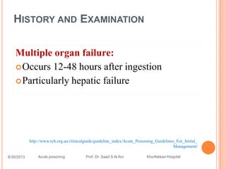 Acute poisoning guidelines for initial management | PPTX