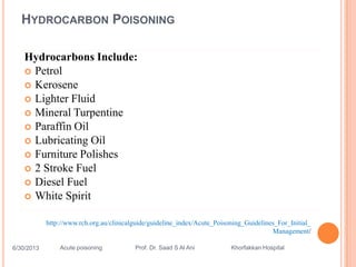 Acute poisoning guidelines for initial management | PPTX