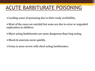 Acute poisoning of barbiturates and benzodiazepines | PPTX