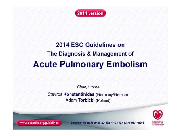 Acute pulmonary embolism | PPT