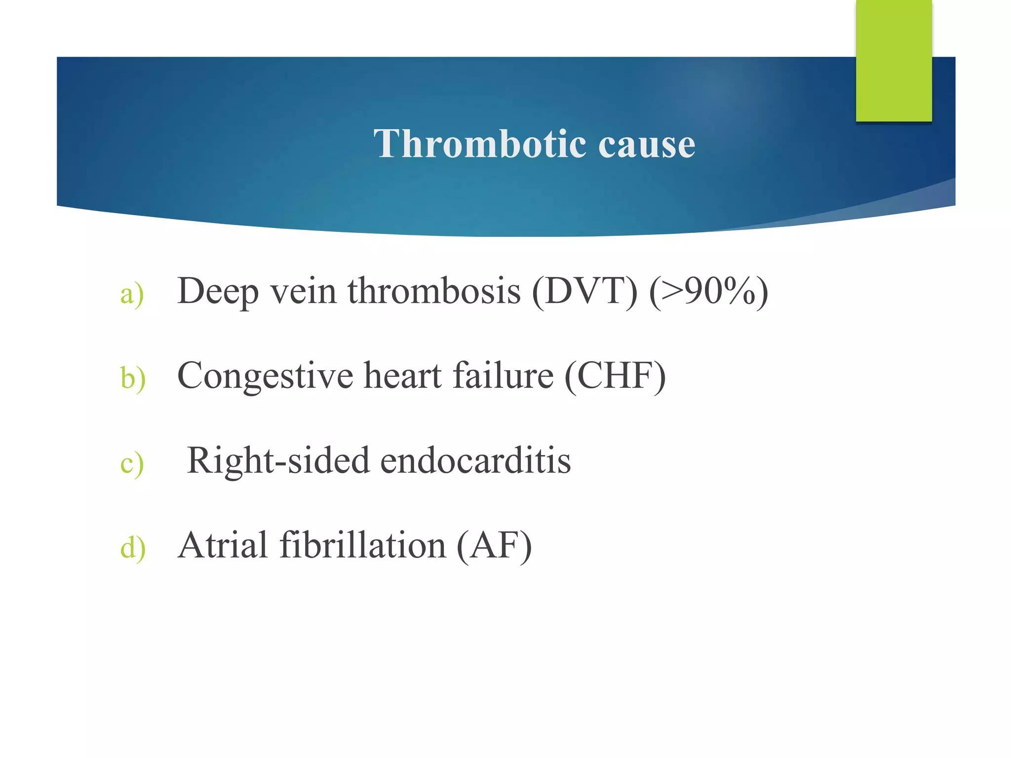 Acute pulmonary embolism and its management. | PPTX
