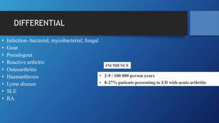 Acute pyogenic arthritis by dr ashutosh | PPTX