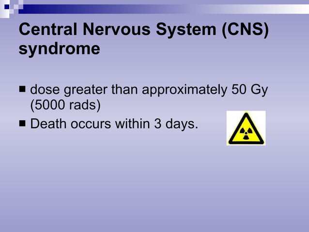 Acute radiation cns syndrome & neurological damage caused by chemical ...