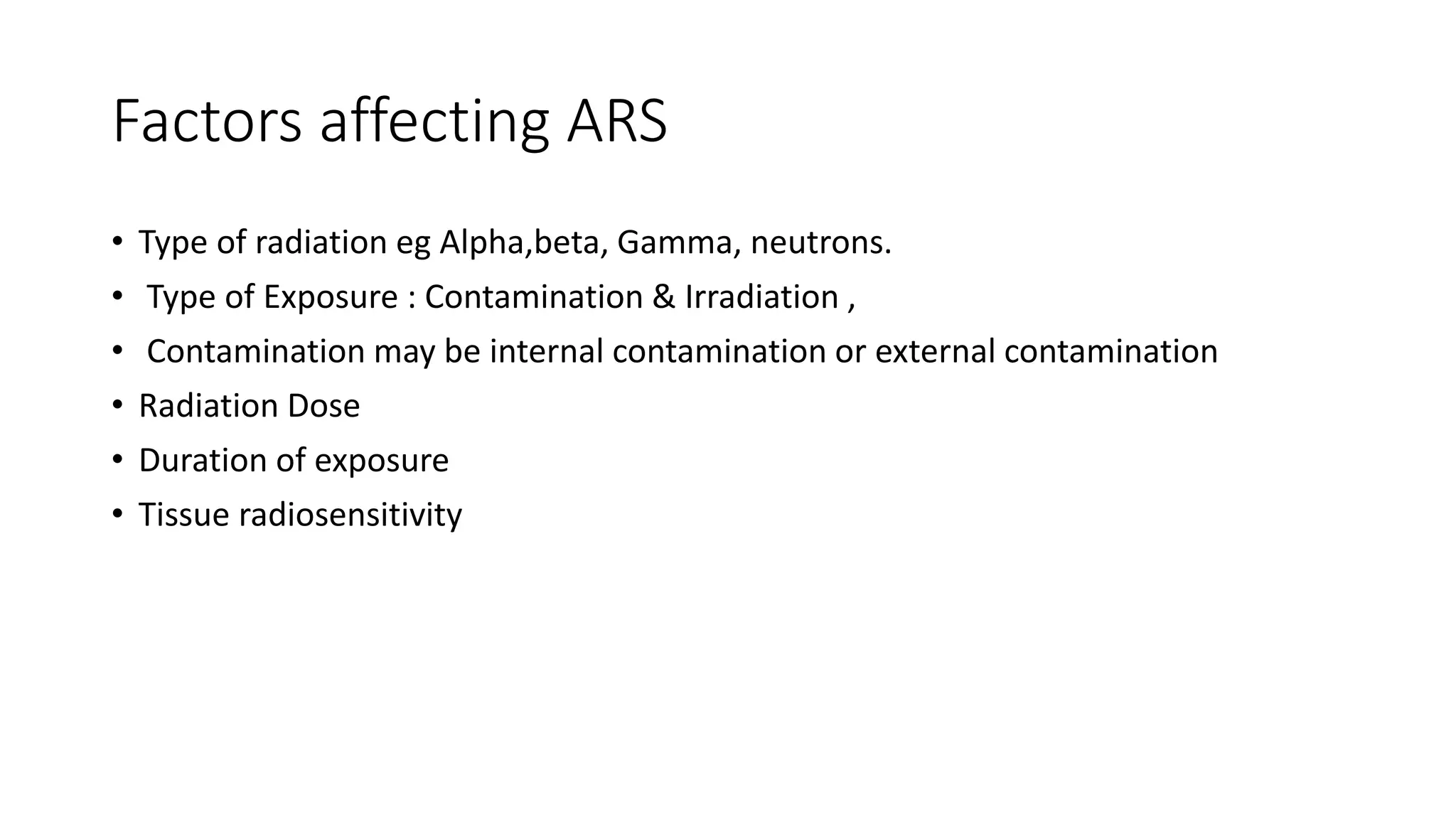 Acute radiation syndrome Dr Kiran | PPTX