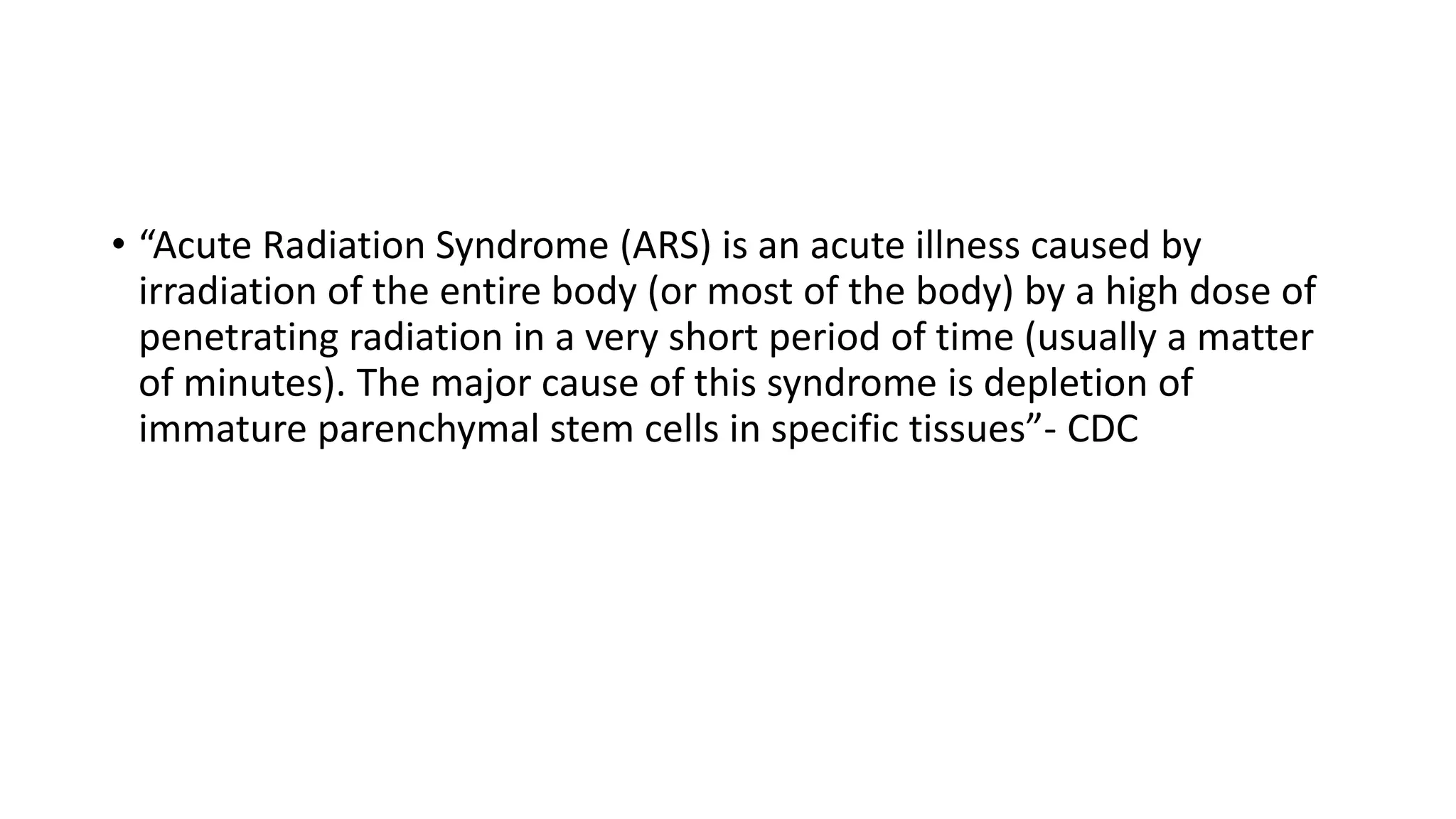 Acute radiation syndrome | PPTX