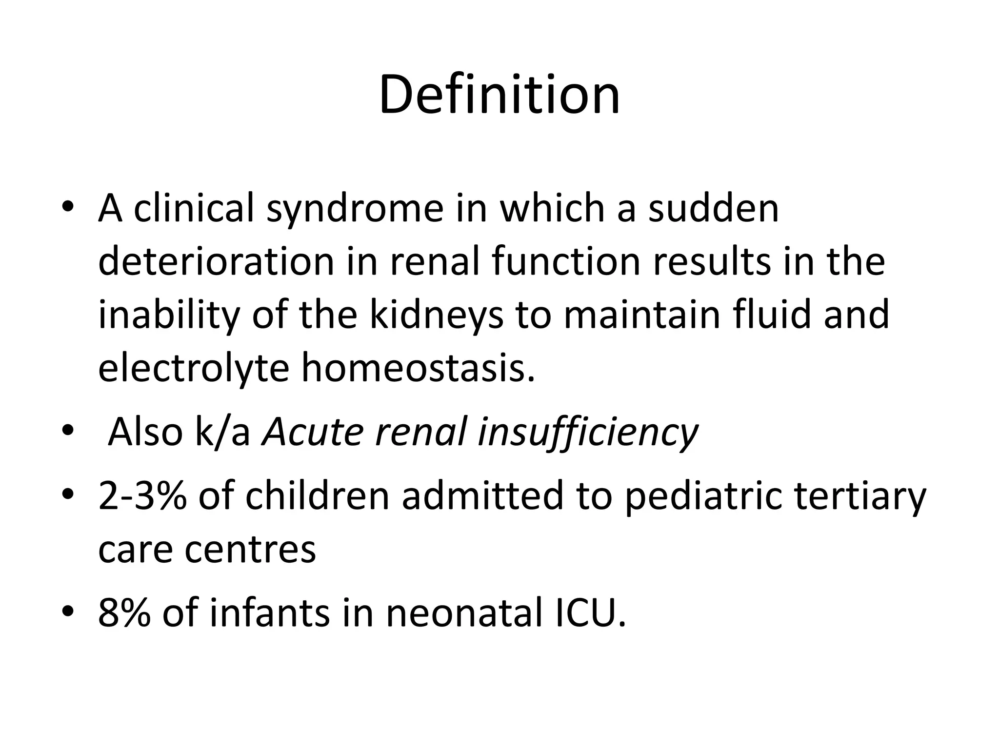 Acute renal failure in children | PPTX