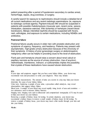 Acute renal failure | DOCX | Blood Disorders | Diseases and Conditions