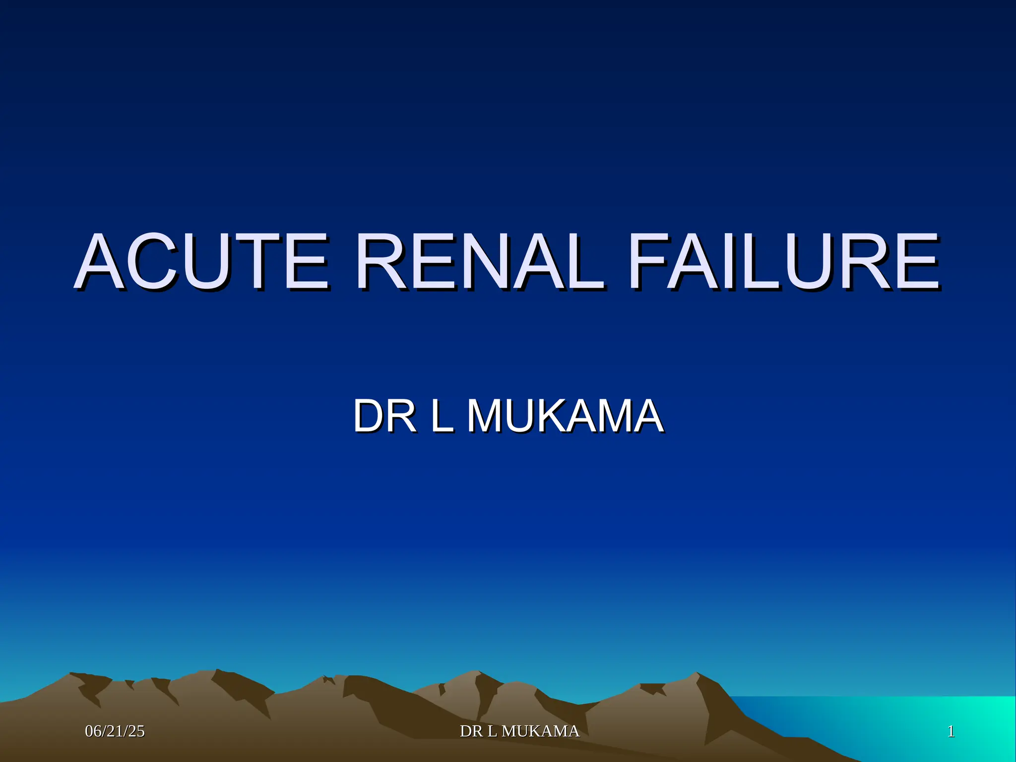 ACUTE RENAL FAILURE.ppt causes of renal failure,pathophysiology | PPT