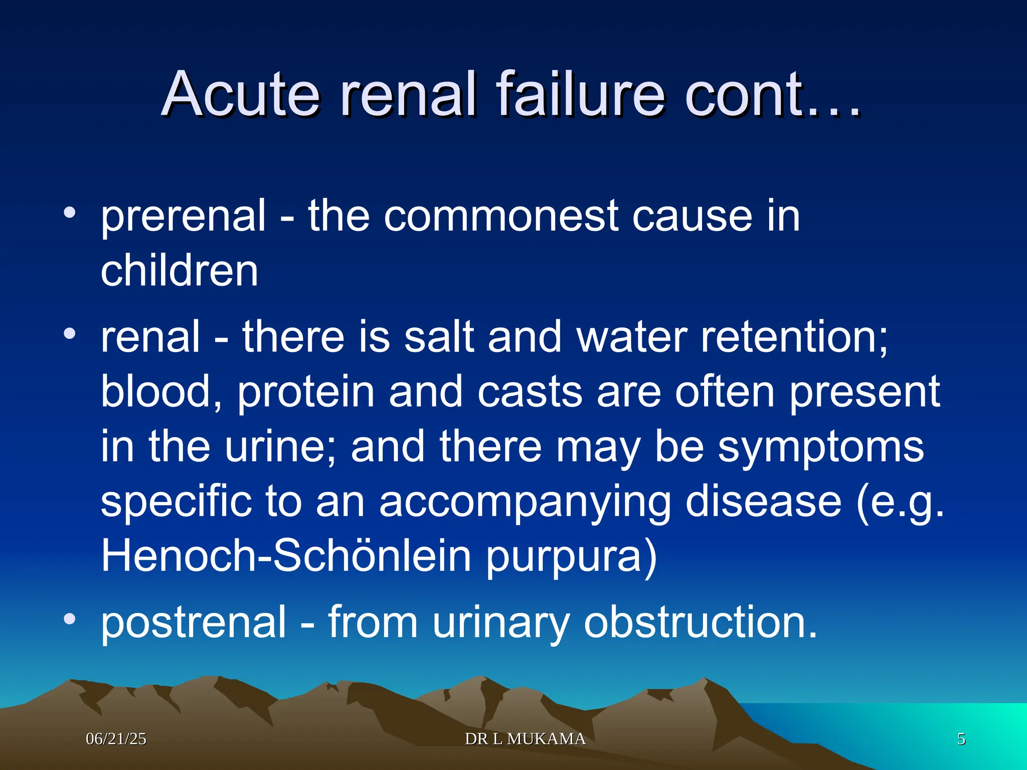ACUTE RENAL FAILURE.ppt causes of renal failure,pathophysiology | PPT