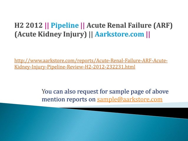 Acute renal failure (arf) (acute kidney injury) | PPT