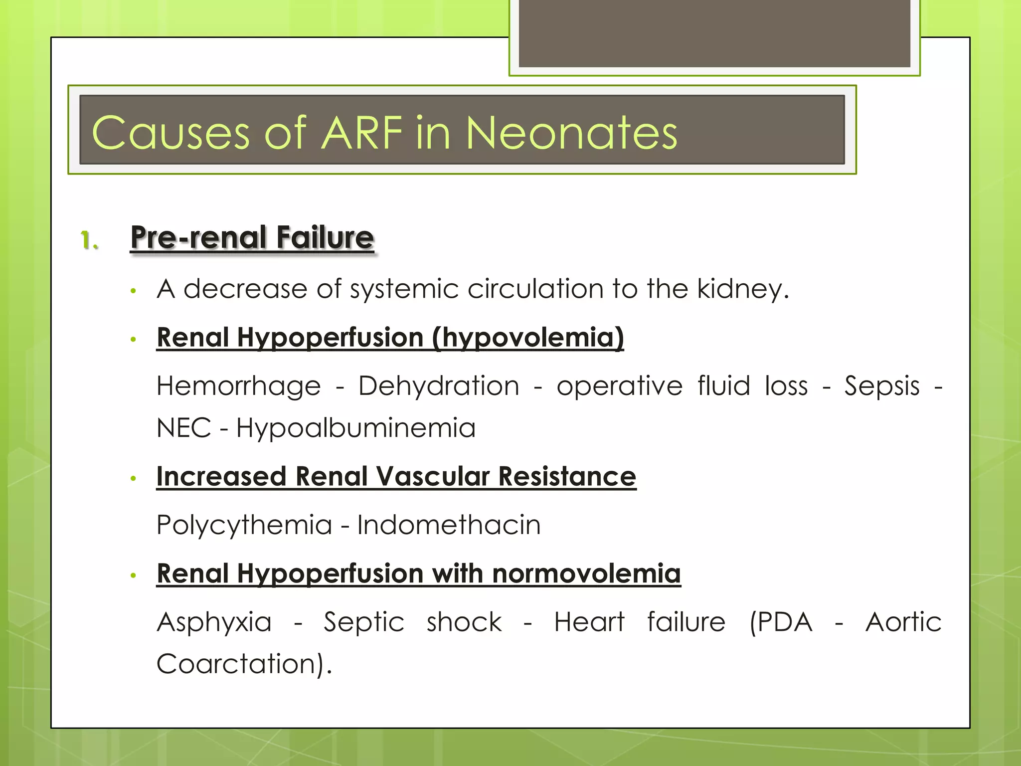 Acute Renal Failure in Neonates | PPT