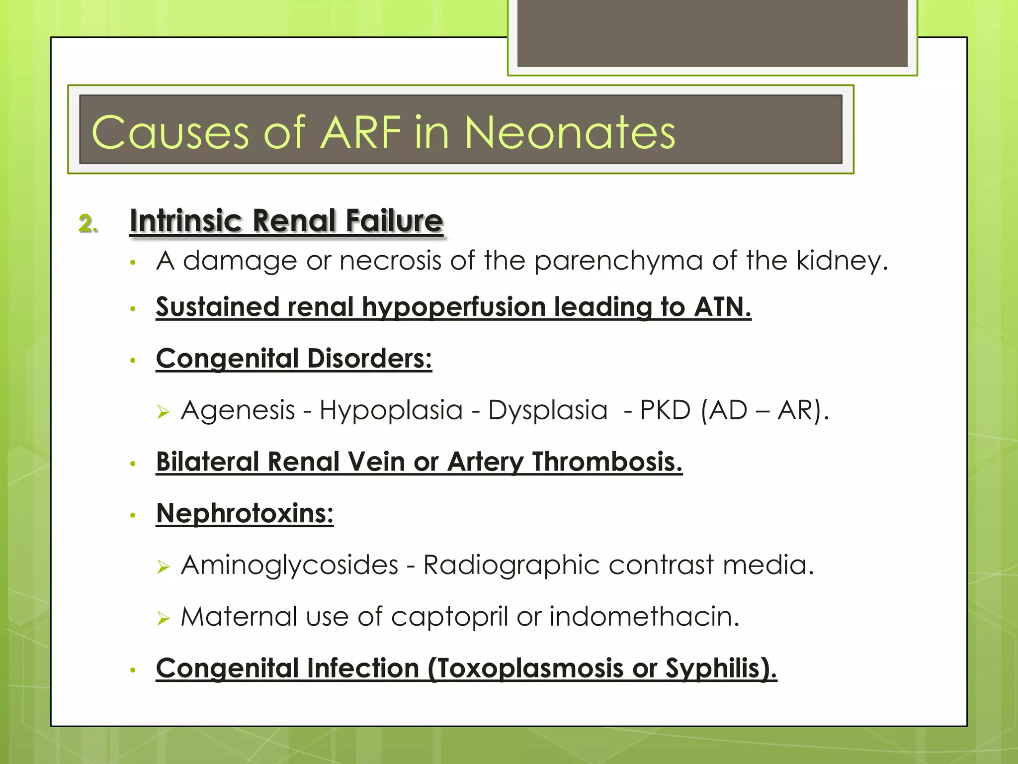 Acute Renal Failure in Neonates | PPTX