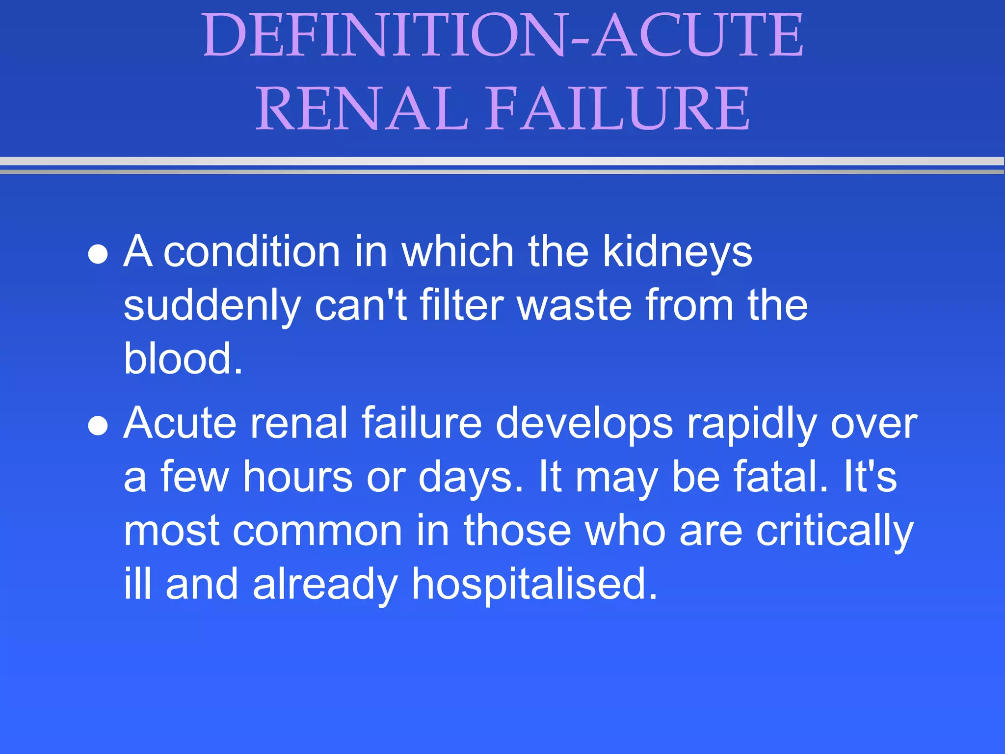 Acute renal failure pathophysiology | PPT