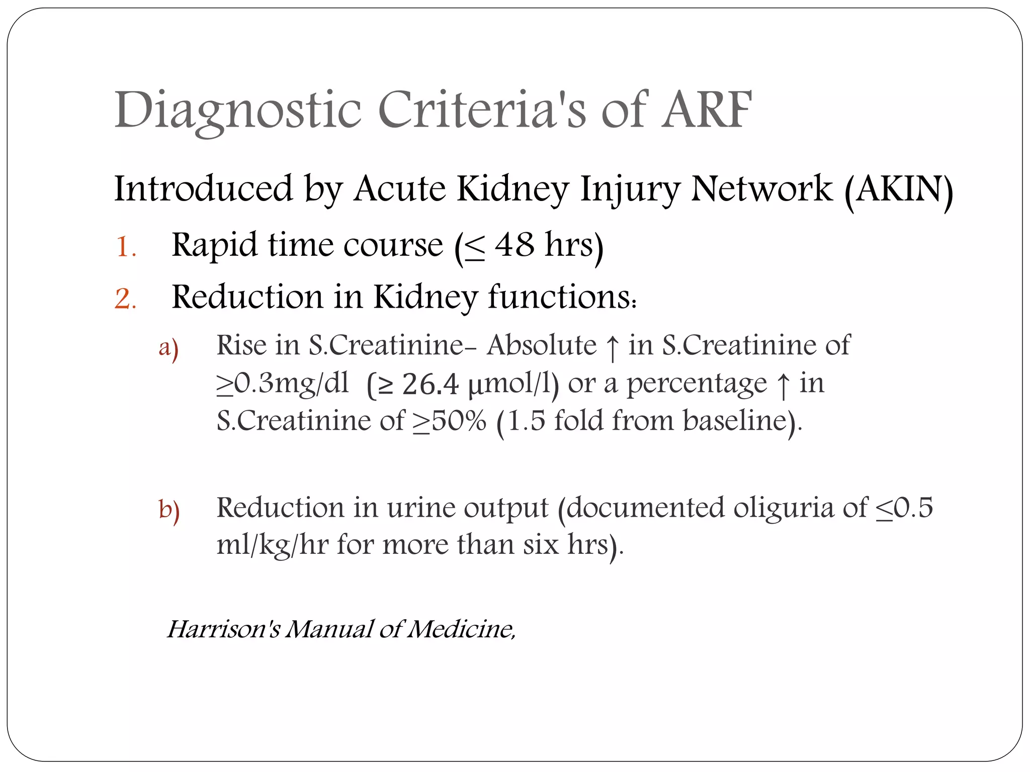 Acute renal failure patho physiology & anaesthetic management | PPTX