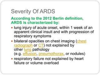 Acute respiratory distress syndrome | PPTX