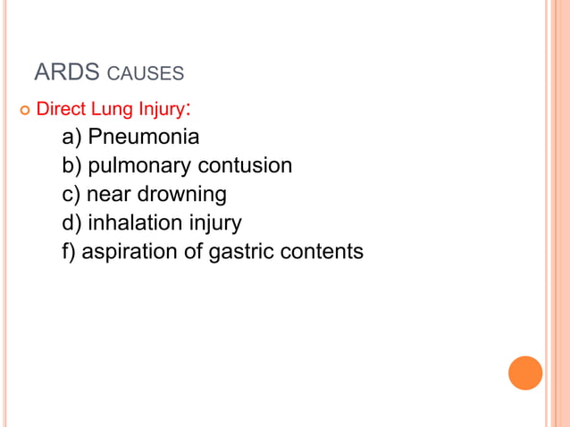Acute respiratory distress syndrome (ards) | PPTX | Lung and ...