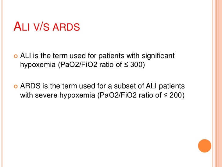 Acute respiratory distress syndrome (ards)