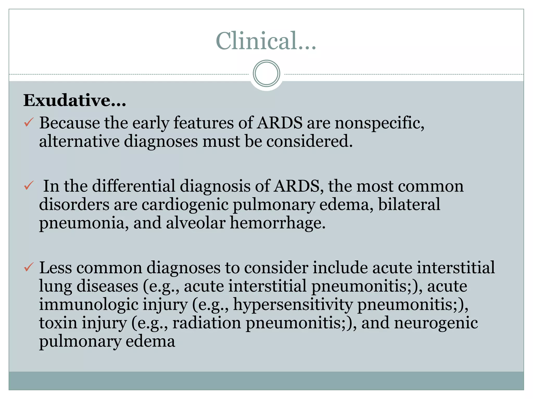 Acute respiratory distress syndrome(ARDS) | PPTX | Lung and Respiratory Health | Diseases and ...