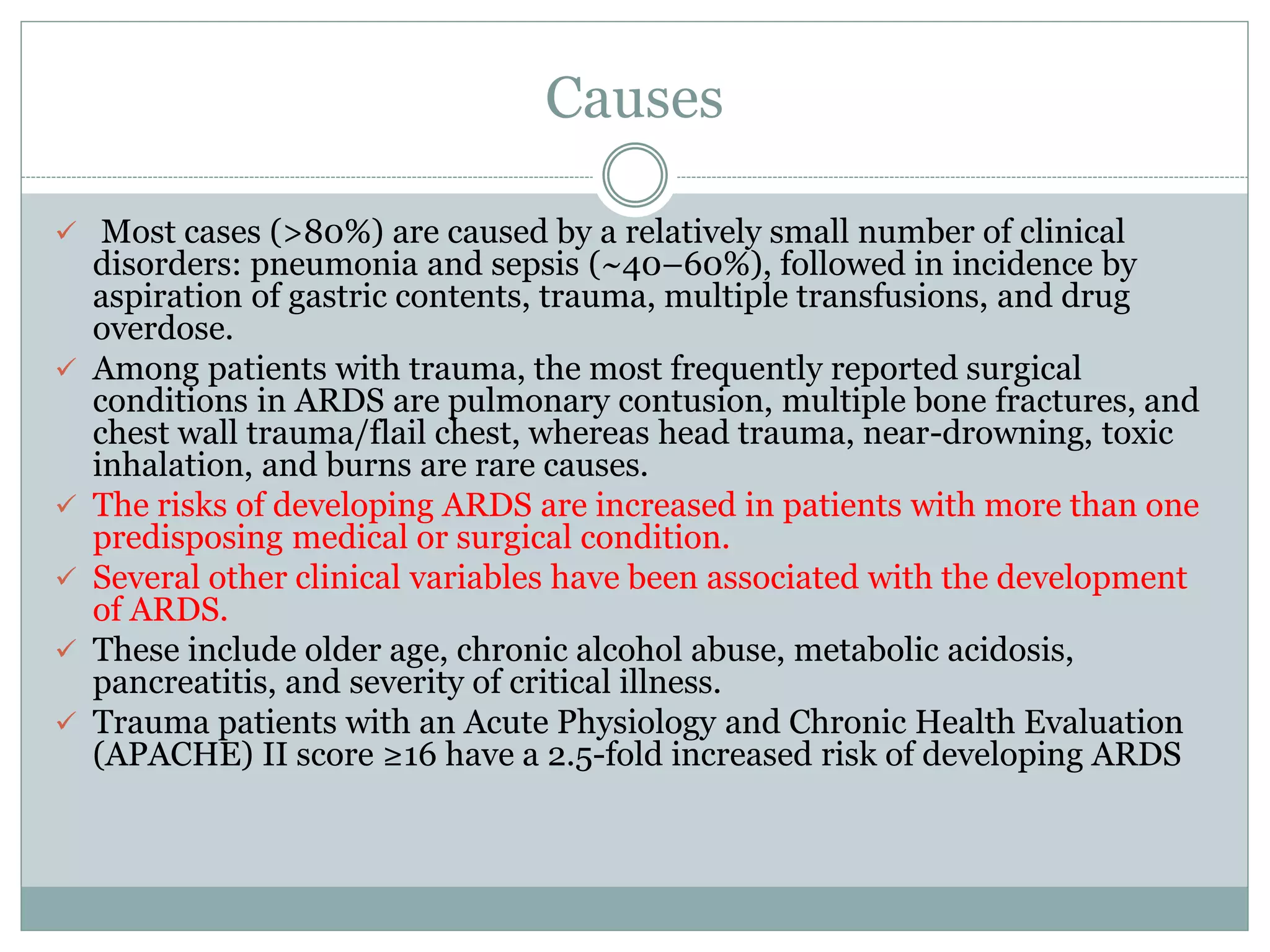 Acute respiratory distress syndrome(ARDS) | PPTX | Lung and Respiratory ...