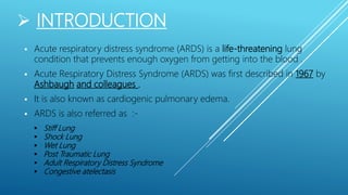 Acute Respiratory Distress Syndrome | PPT