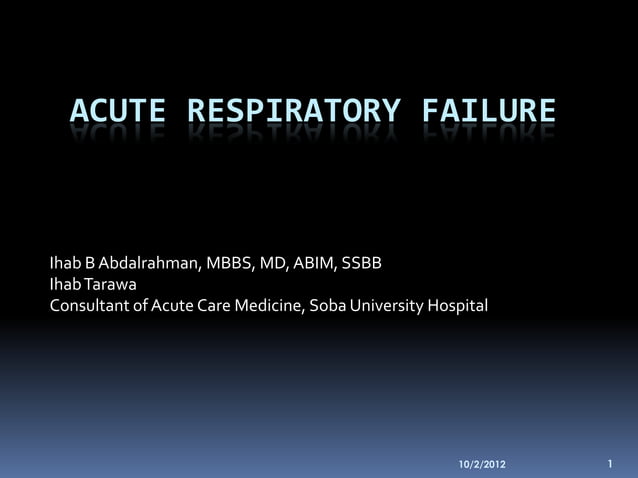 Acute respiratory failure | PDF