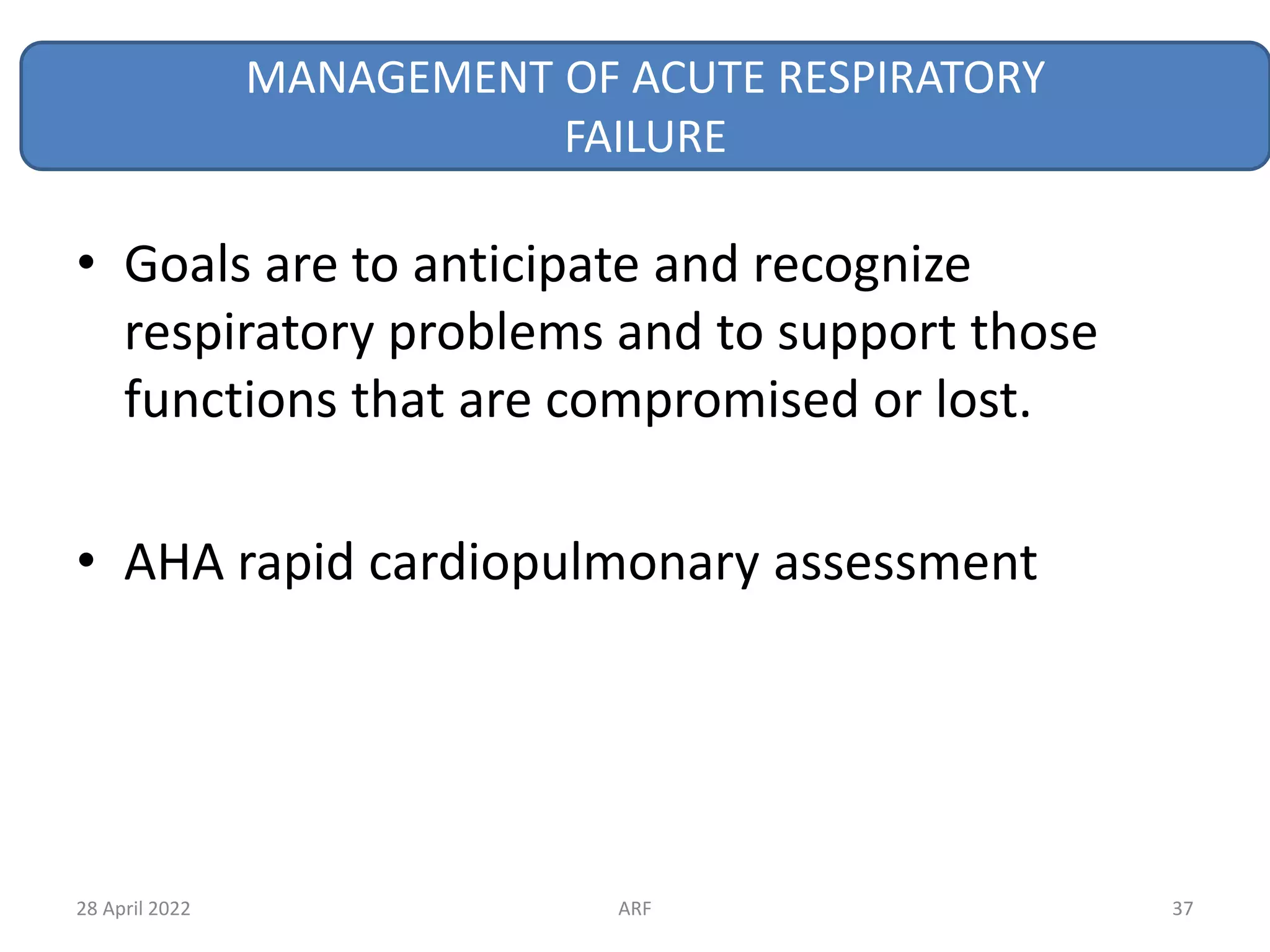 ACUTE RESPIRATORY FAILURE.pptx | Lung and Respiratory Health | Diseases ...
