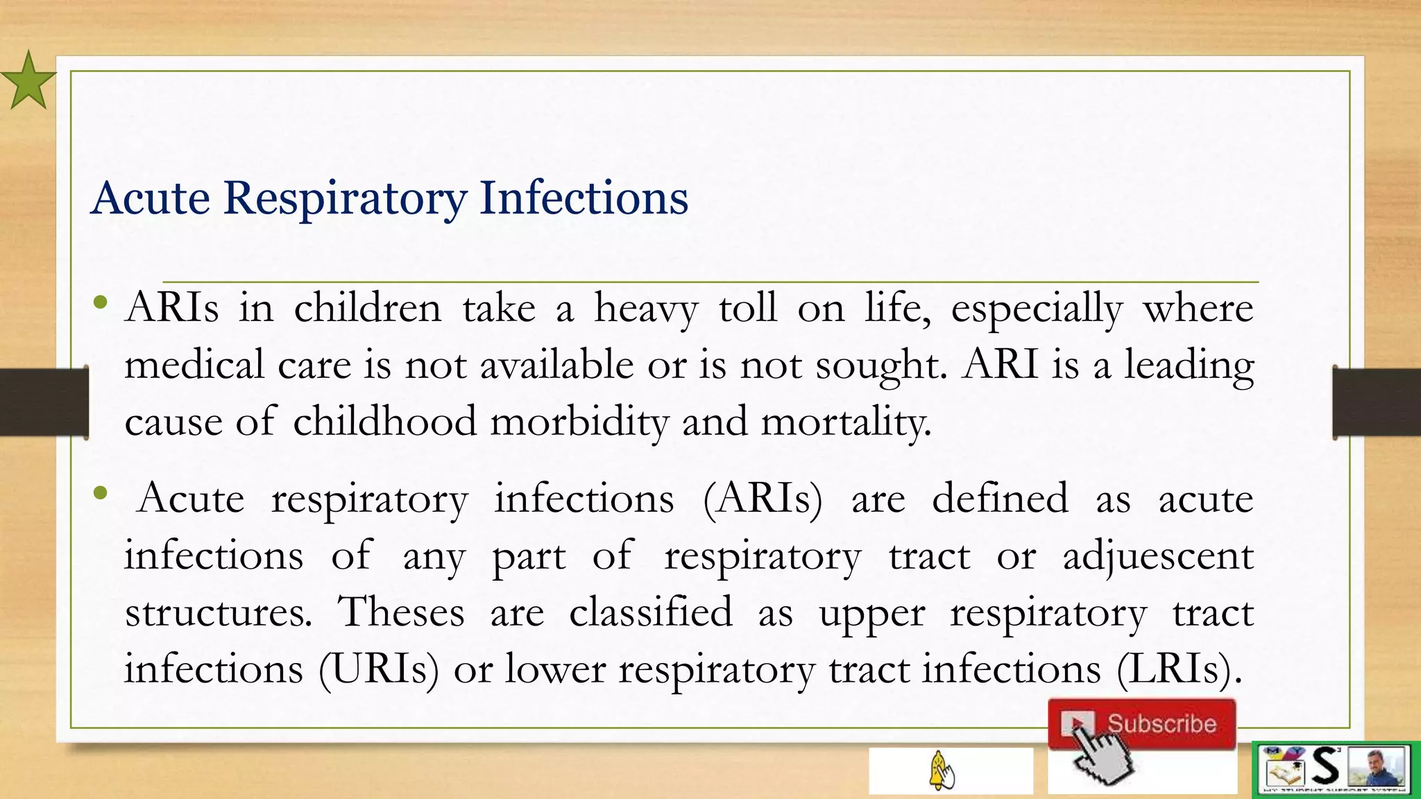 Acute respiratory infection in children english | PPTX