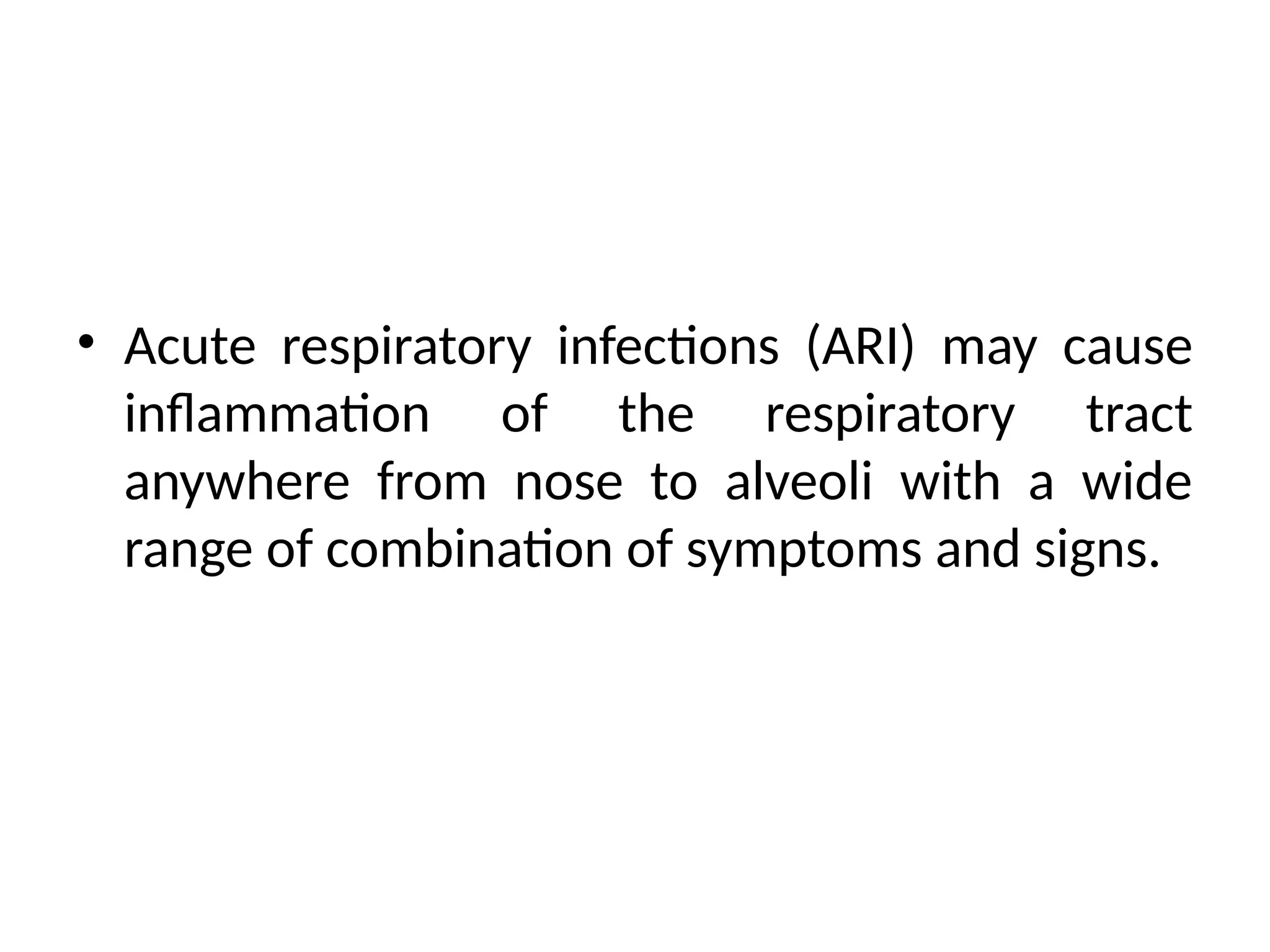 ACUTE RESPIRATORY INFECTIONS (1) acute RI | PPTX
