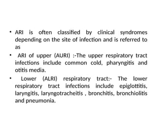 ACUTE RESPIRATORY INFECTIONS (1) acute RI | PPTX