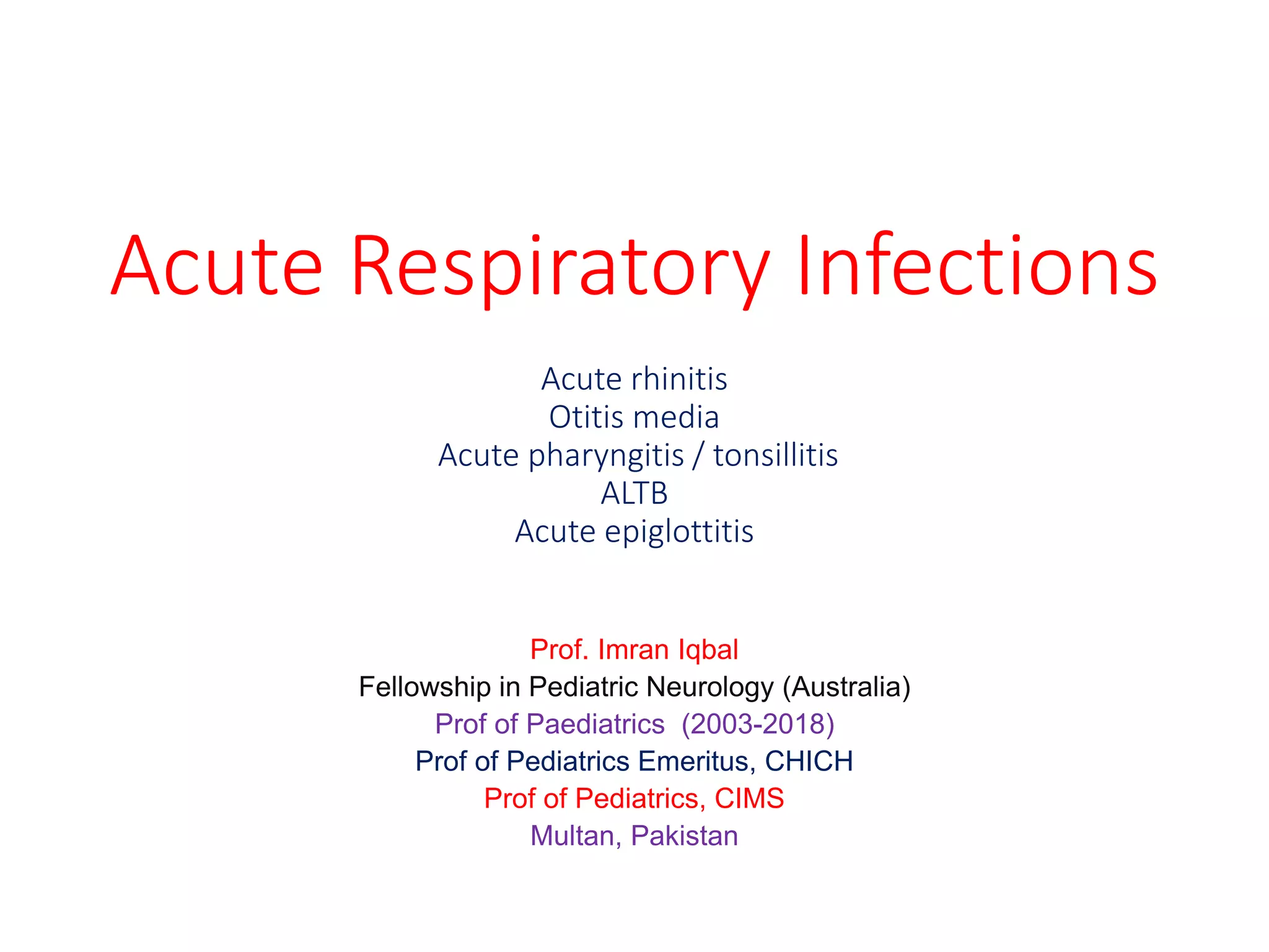Acute respiratory infections 2021 | PPT