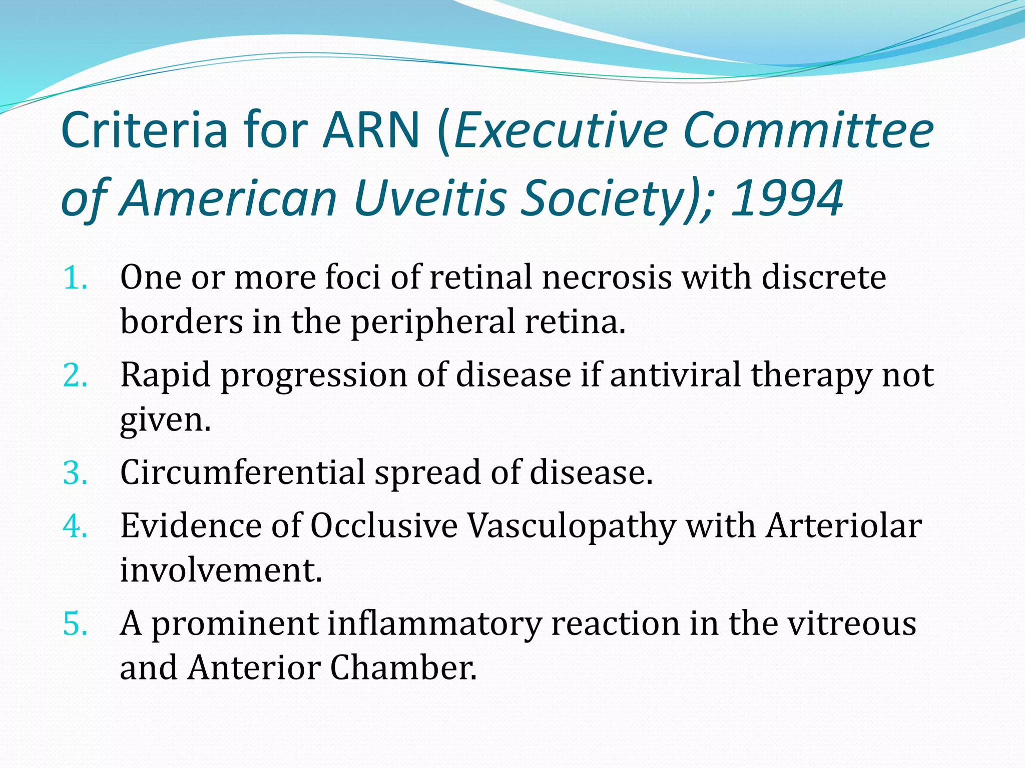 Acute retinal necrosis | PPTX