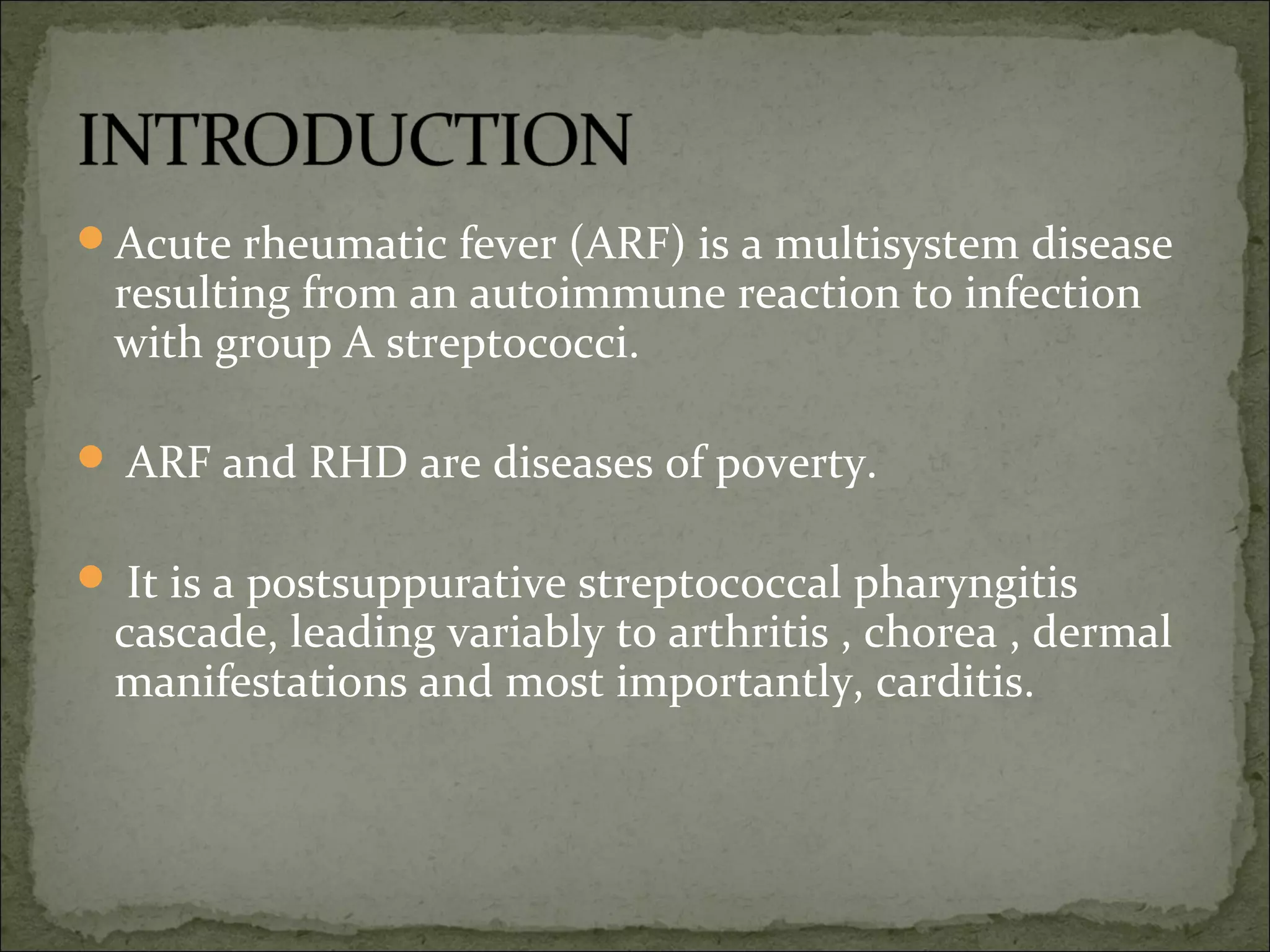 Acute rheumatic fever-definition,pathophysiology,clinical presentation ...