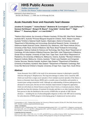 Acute rheumatic fever | PDF