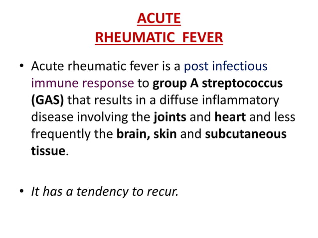 Acute Rheumatic Fever.ppt | Heart and Cardiovascular Diseases ...