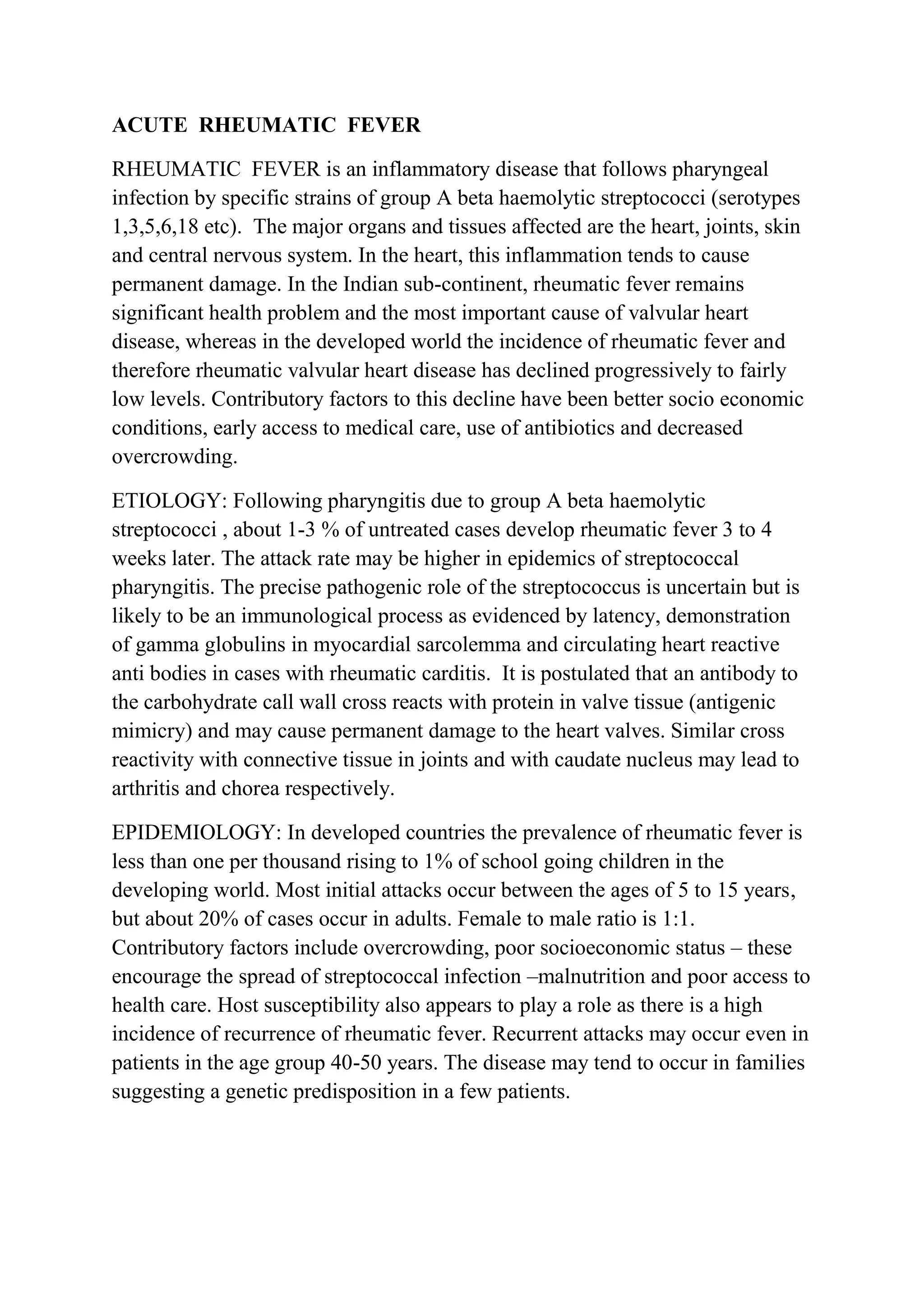 Acute rheumatic fever | DOCX