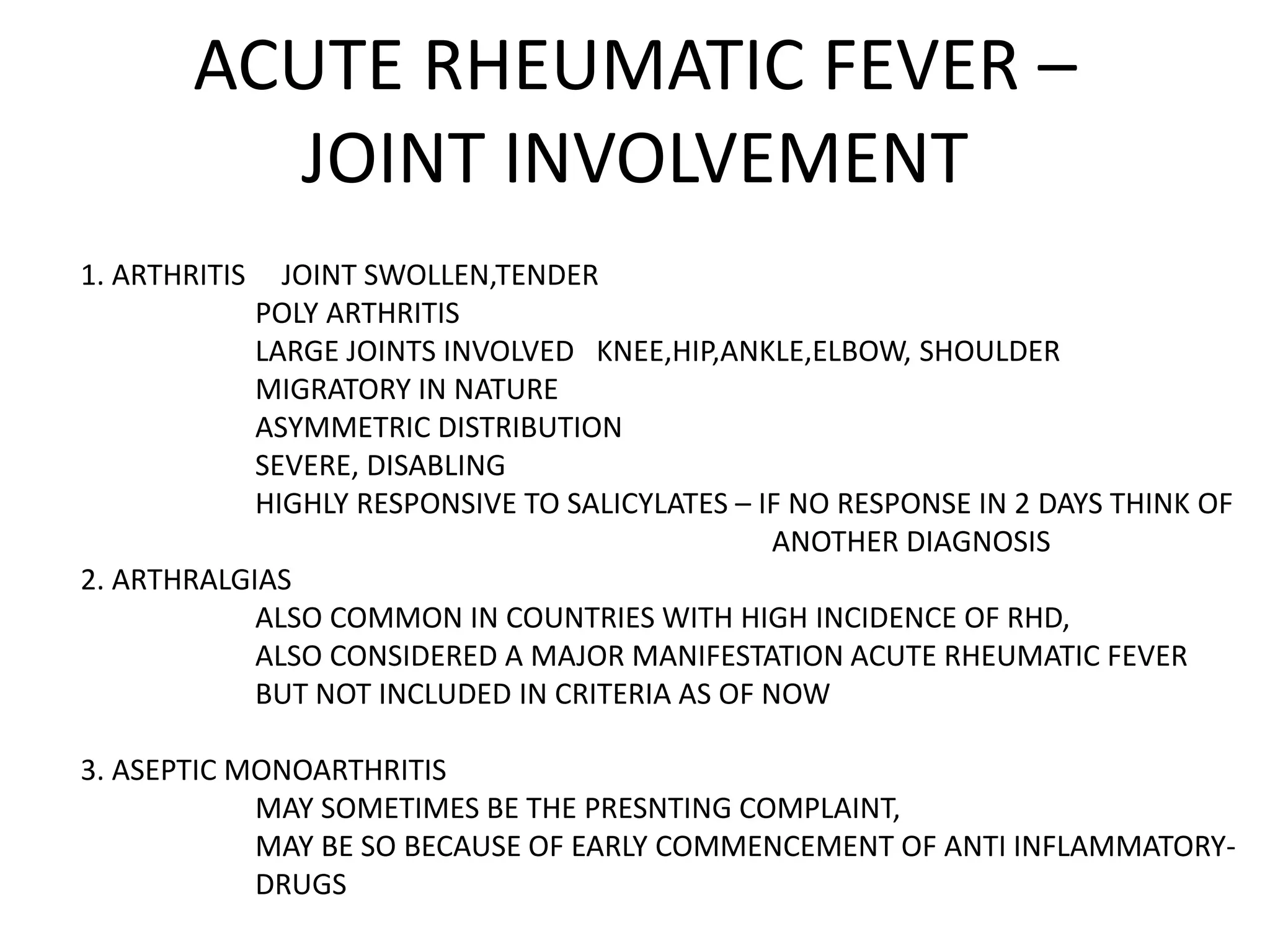 Acute rheumatic fever joint Involvement | PPTX