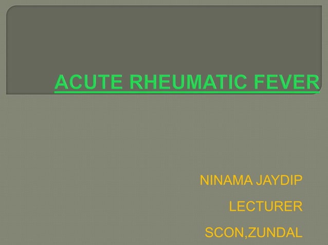 Acute rheumatic fever ppt final copy | PPTX | Diseases and Conditions ...