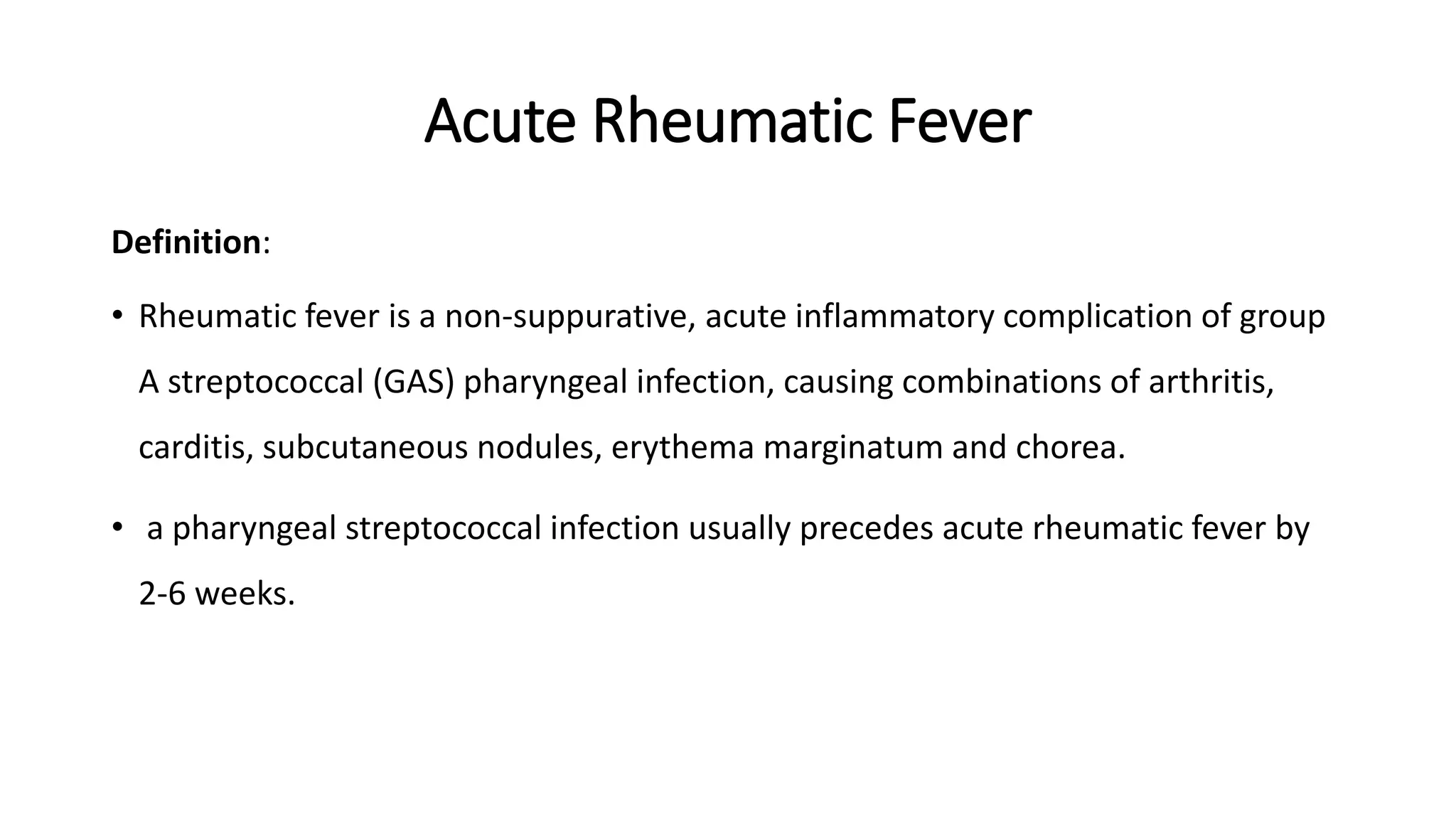 Acute rheumatic fever & Rheumatic Heart Disease | PPTX