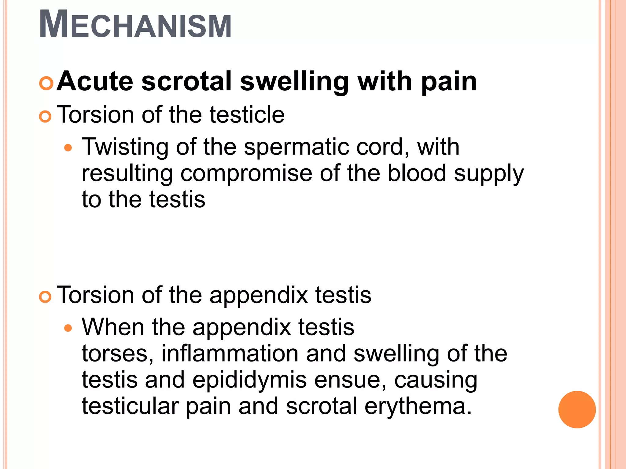 Acute scrotal swelling and pain in children1 | PPTX