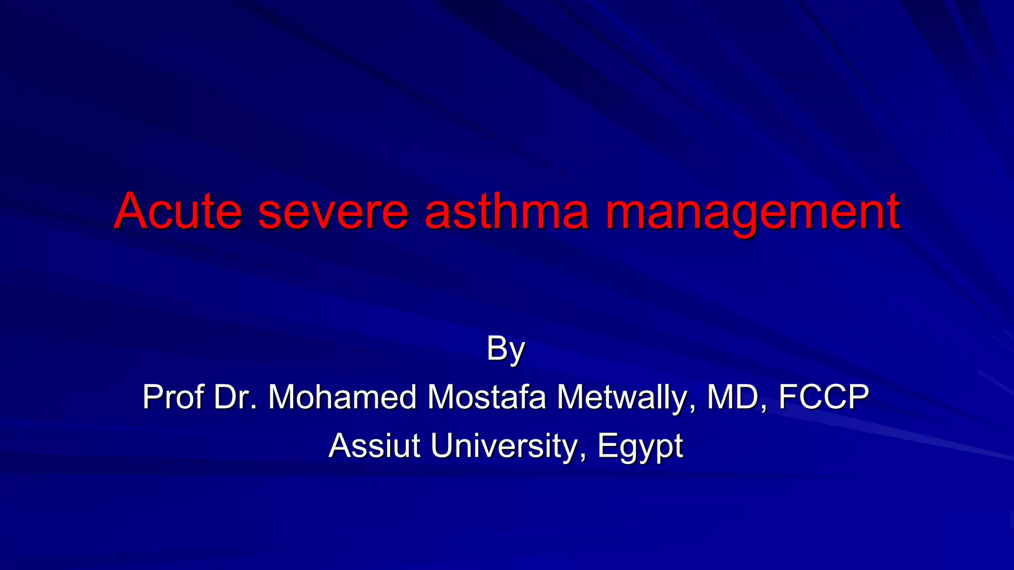 Acute severe asthma management 2020 | PPTX