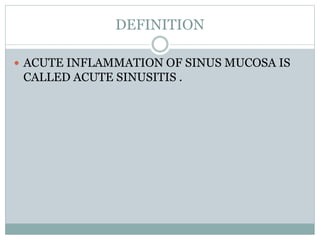 ACUTE SINUSITIS | PPT