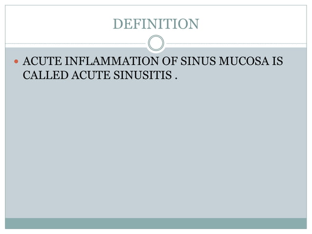 ACUTE SINUSITIS | PPT